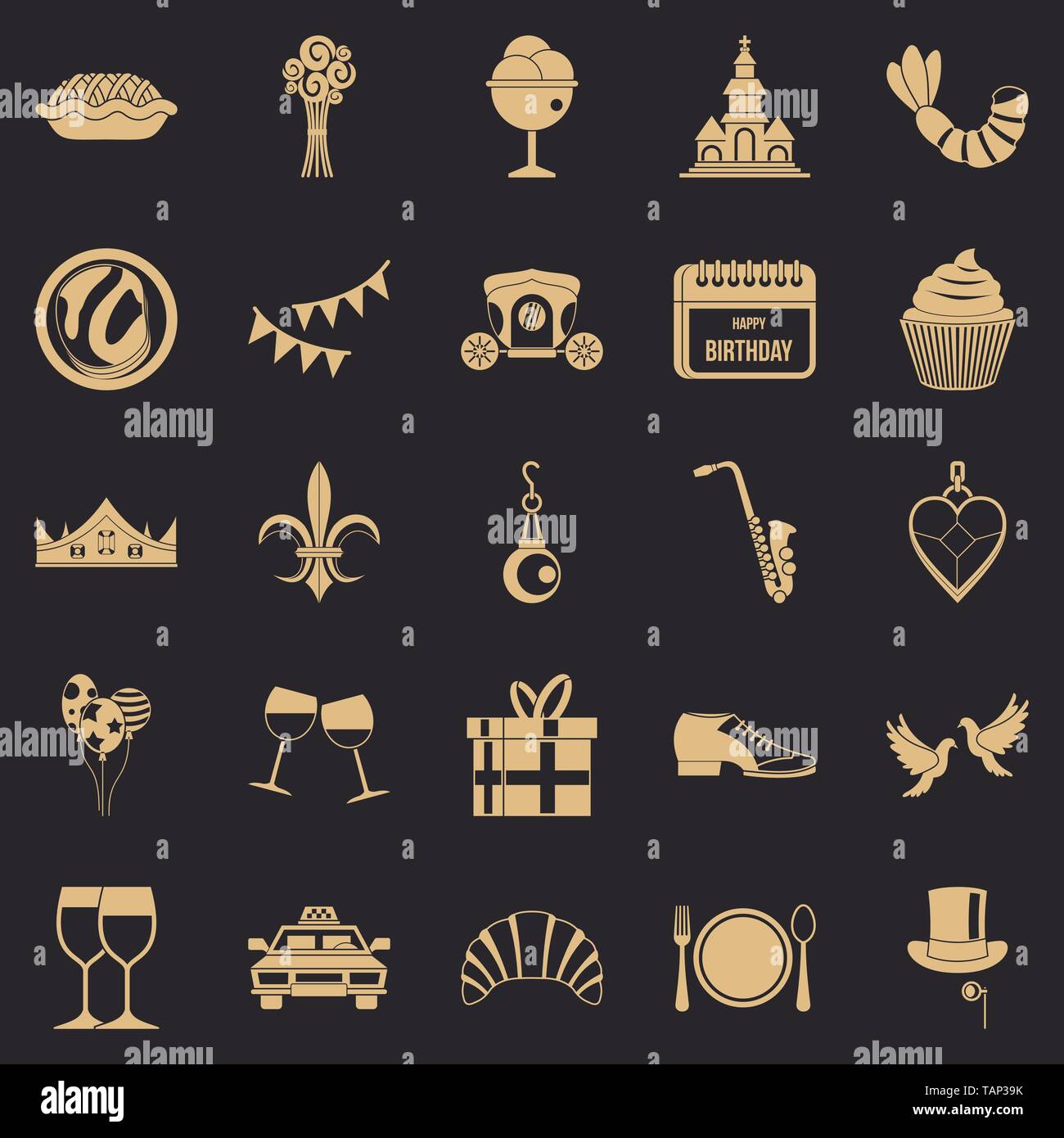 Banquet icons set, simple style Stock Vector Image & Art - Alamy