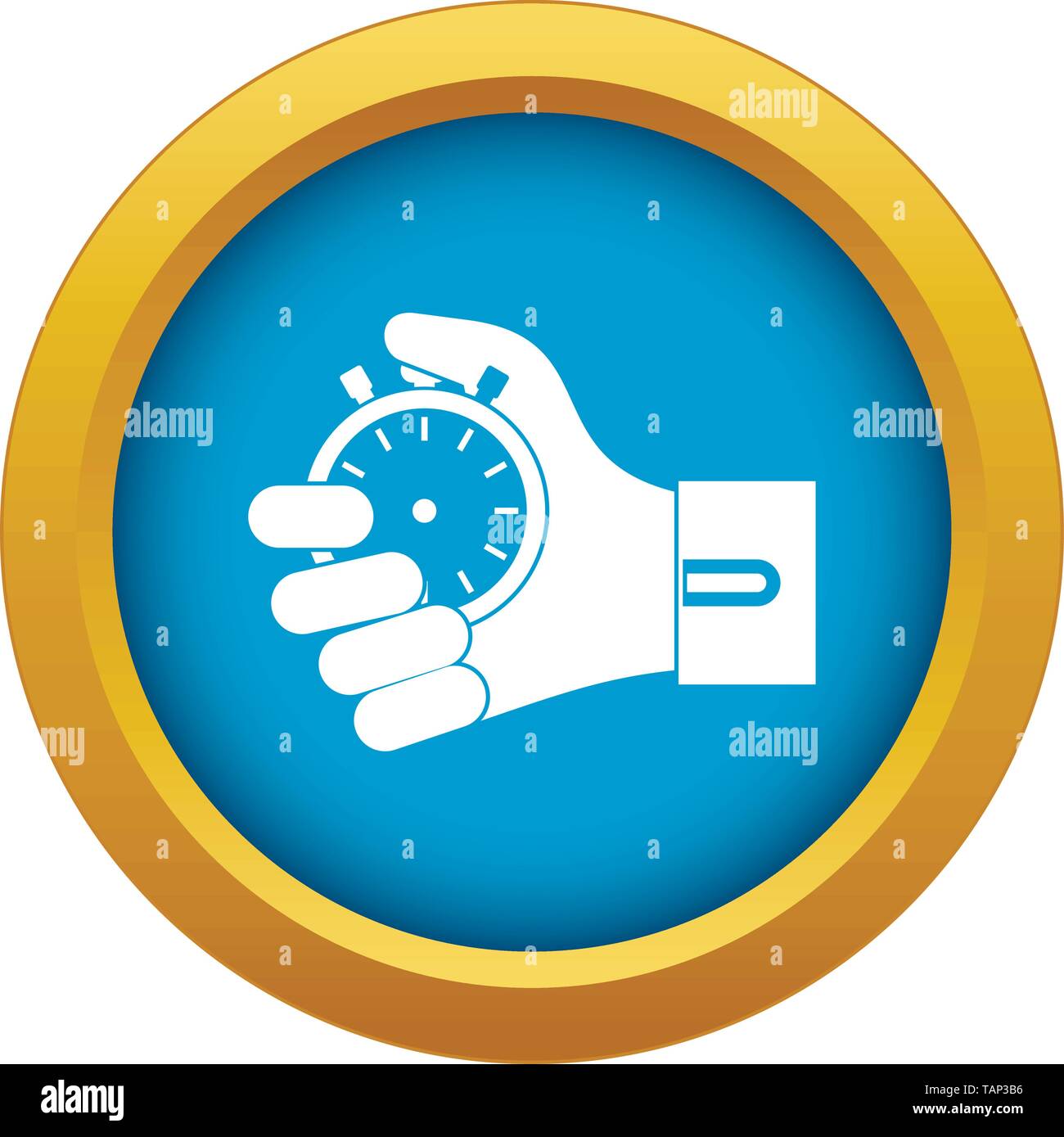 Hand holding stopwatch icon blue vector isolated Stock Vector Image ...
