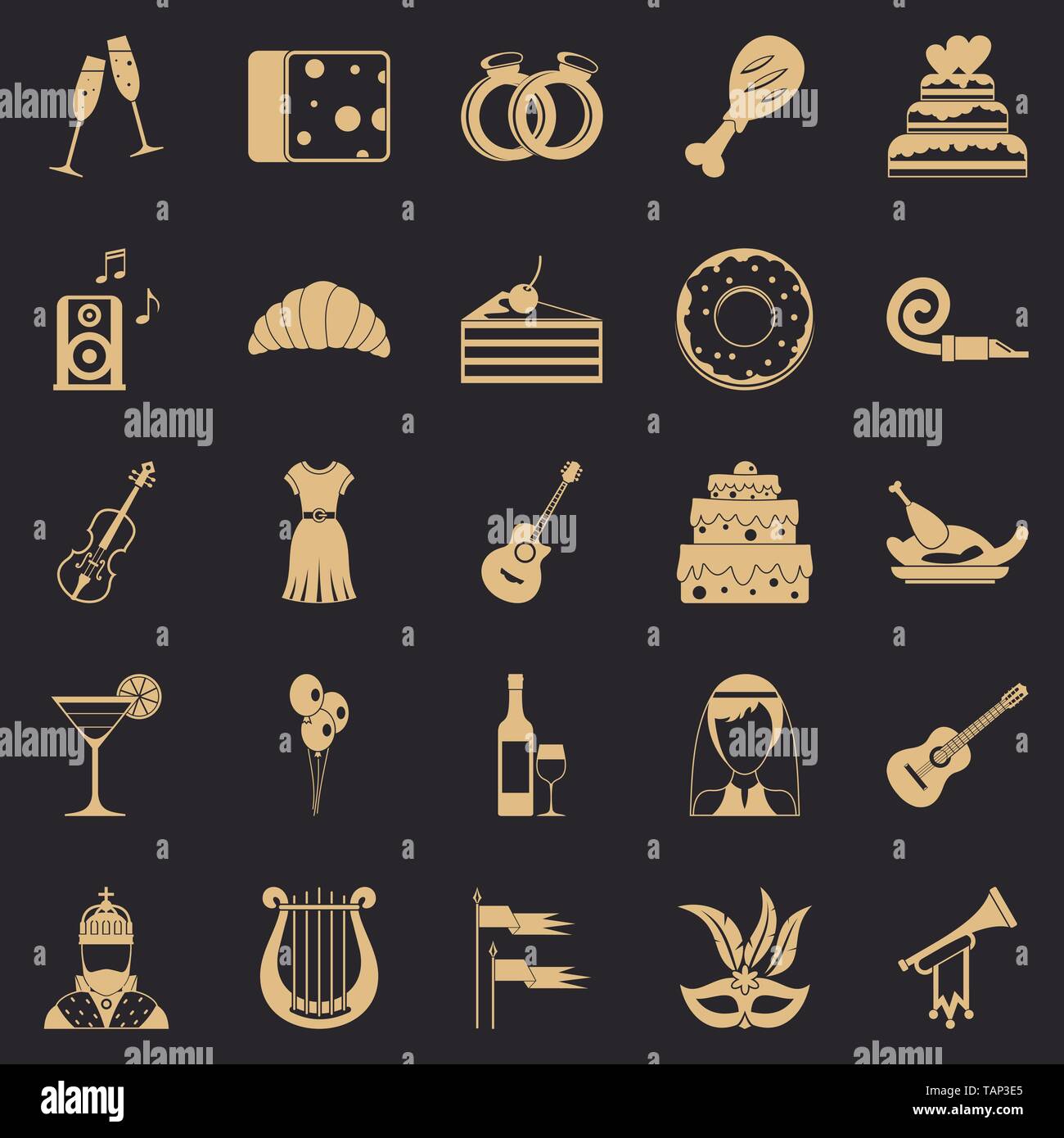 Feast icons set, simple style Stock Vector Image & Art - Alamy