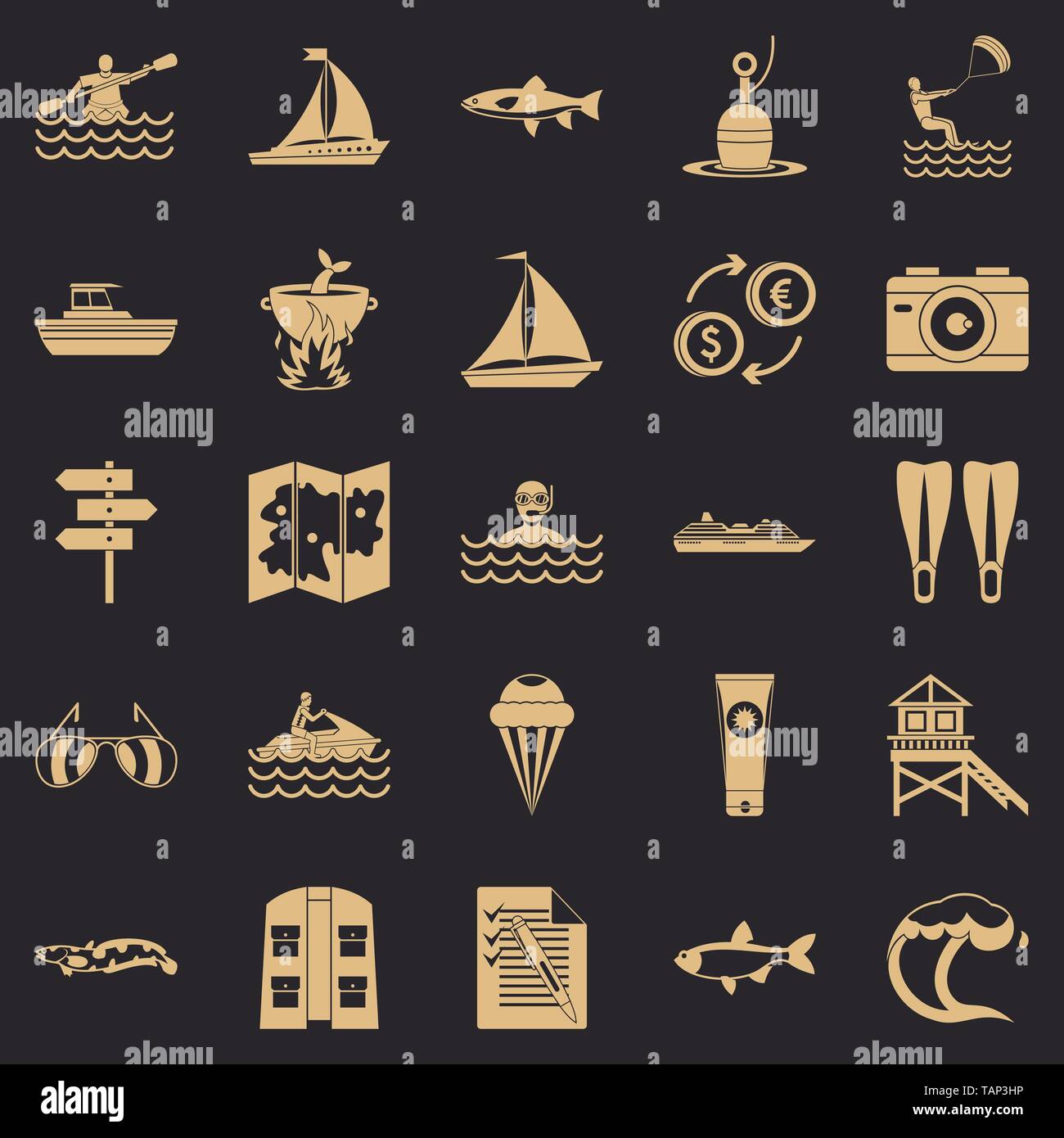 Water spot icons set, simple style Stock Vector Image & Art - Alamy