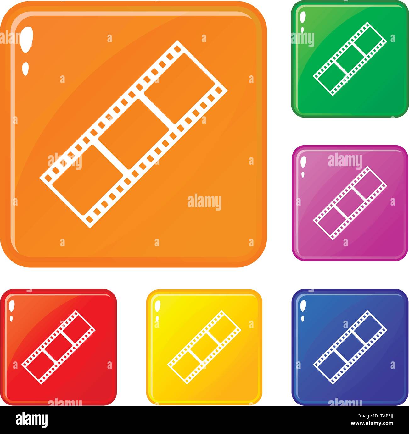 Film strip icons set vector color Stock Vector Image & Art - Alamy