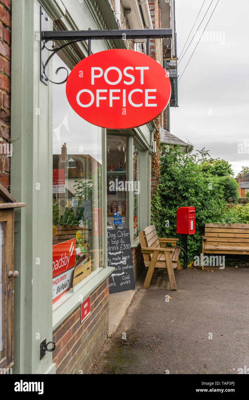 Red Post Office sign outside Selborne Post Office along Selborne Road ...