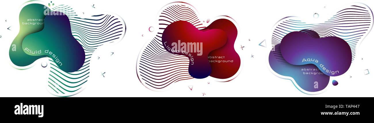 Set of abstract liquid elements ,modern trendy dynamical saturated ...