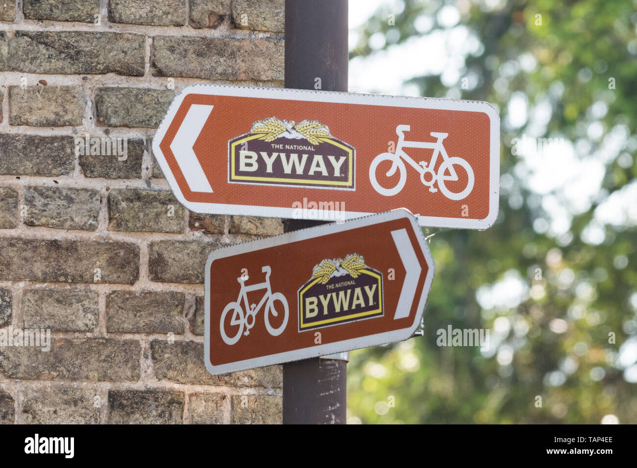The National ByWay cycle route sign, England,UK Stock Photo - Alamy