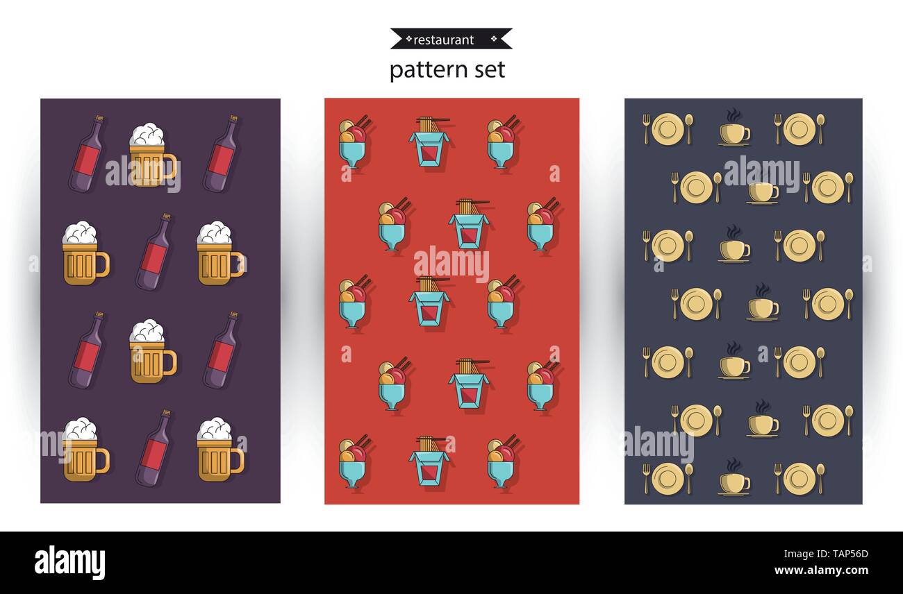 Restaurant pattern set Stock Vector Image & Art - Alamy