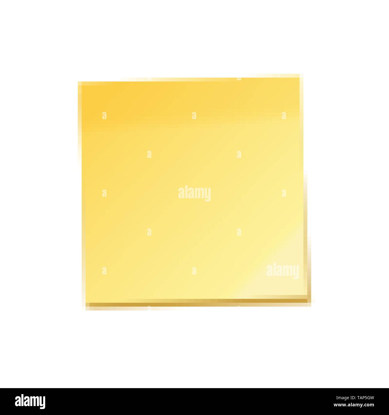 Realistic sticky note with shadow. Yellow paper. Message on notepaper ...