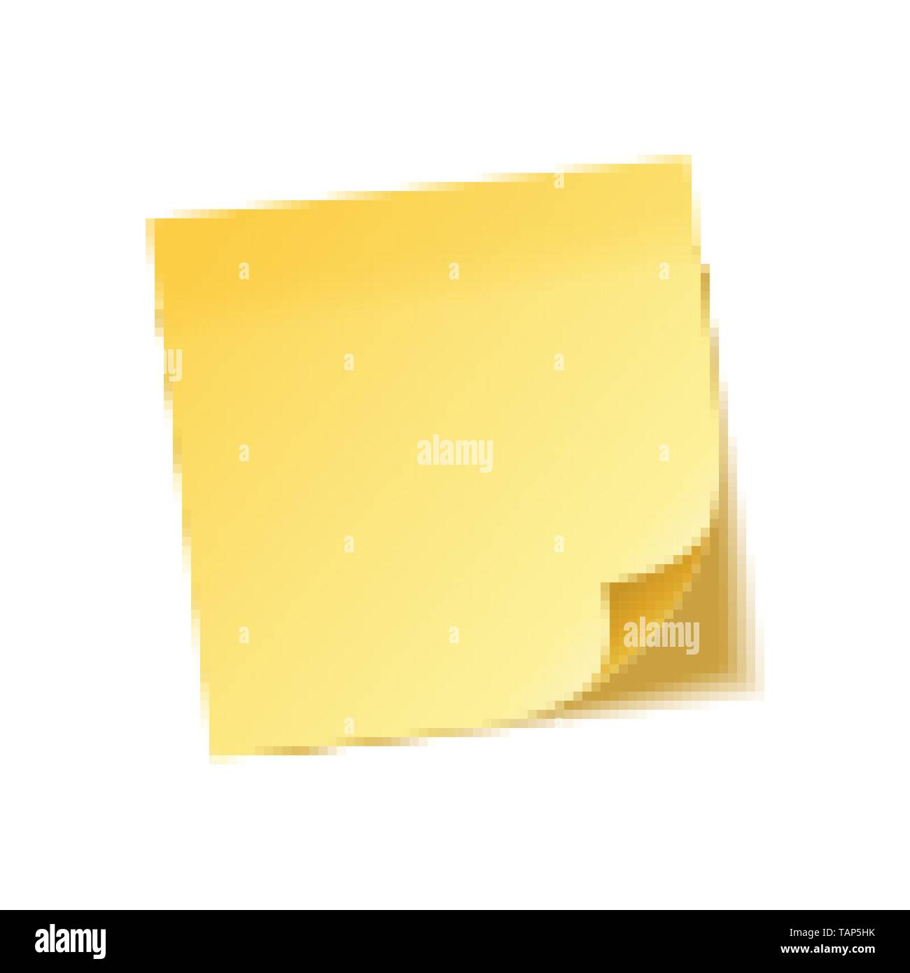 Realistic sticky note with shadow. Yellow paper. Message on notepaper ...