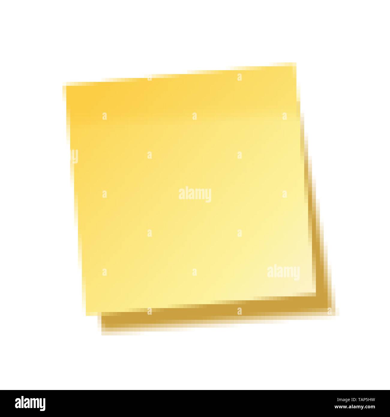 Realistic sticky note with shadow. Yellow paper. Message on notepaper ...