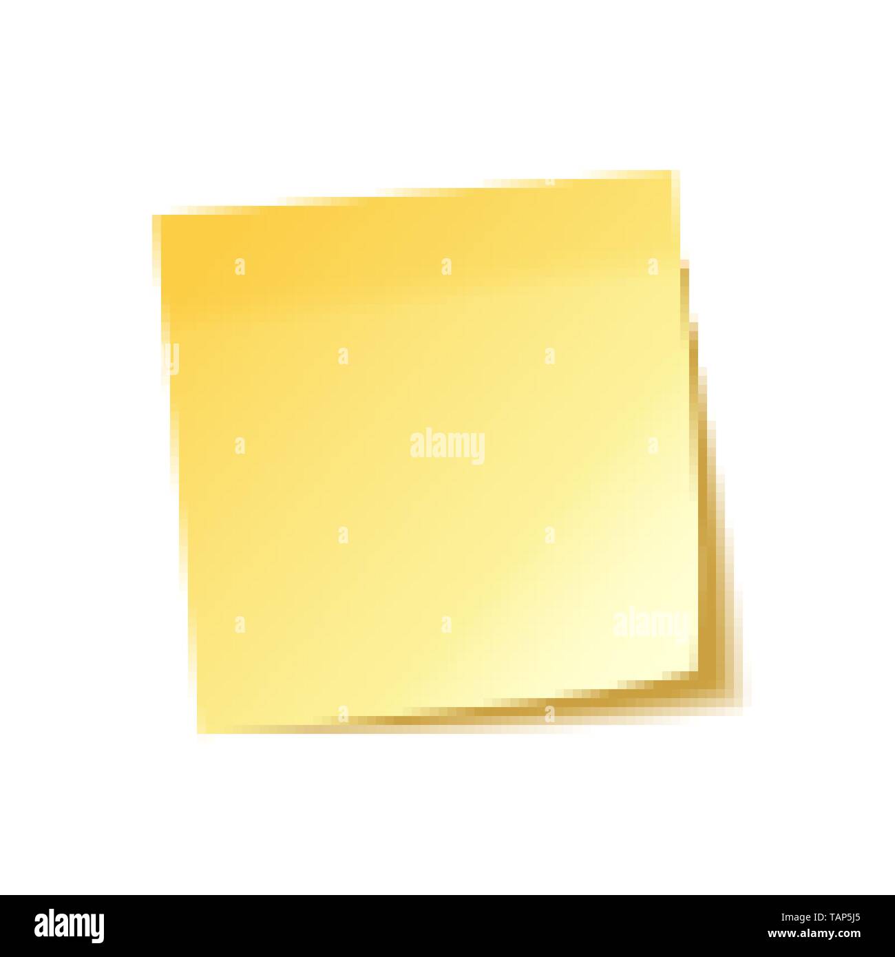 Realistic sticky note with shadow. Yellow paper. Message on notepaper ...