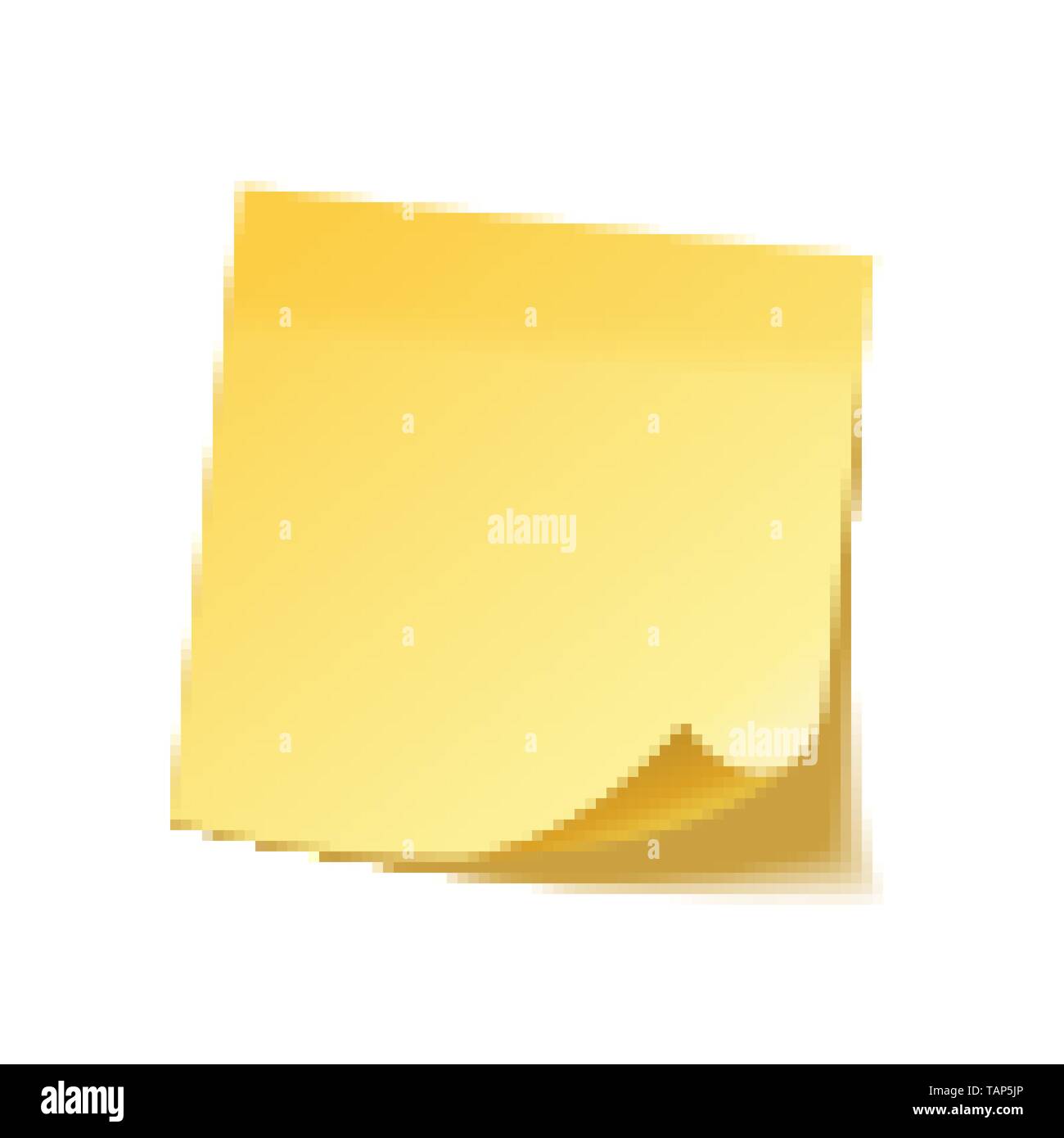 Realistic sticky note with shadow. Yellow paper. Message on notepaper ...