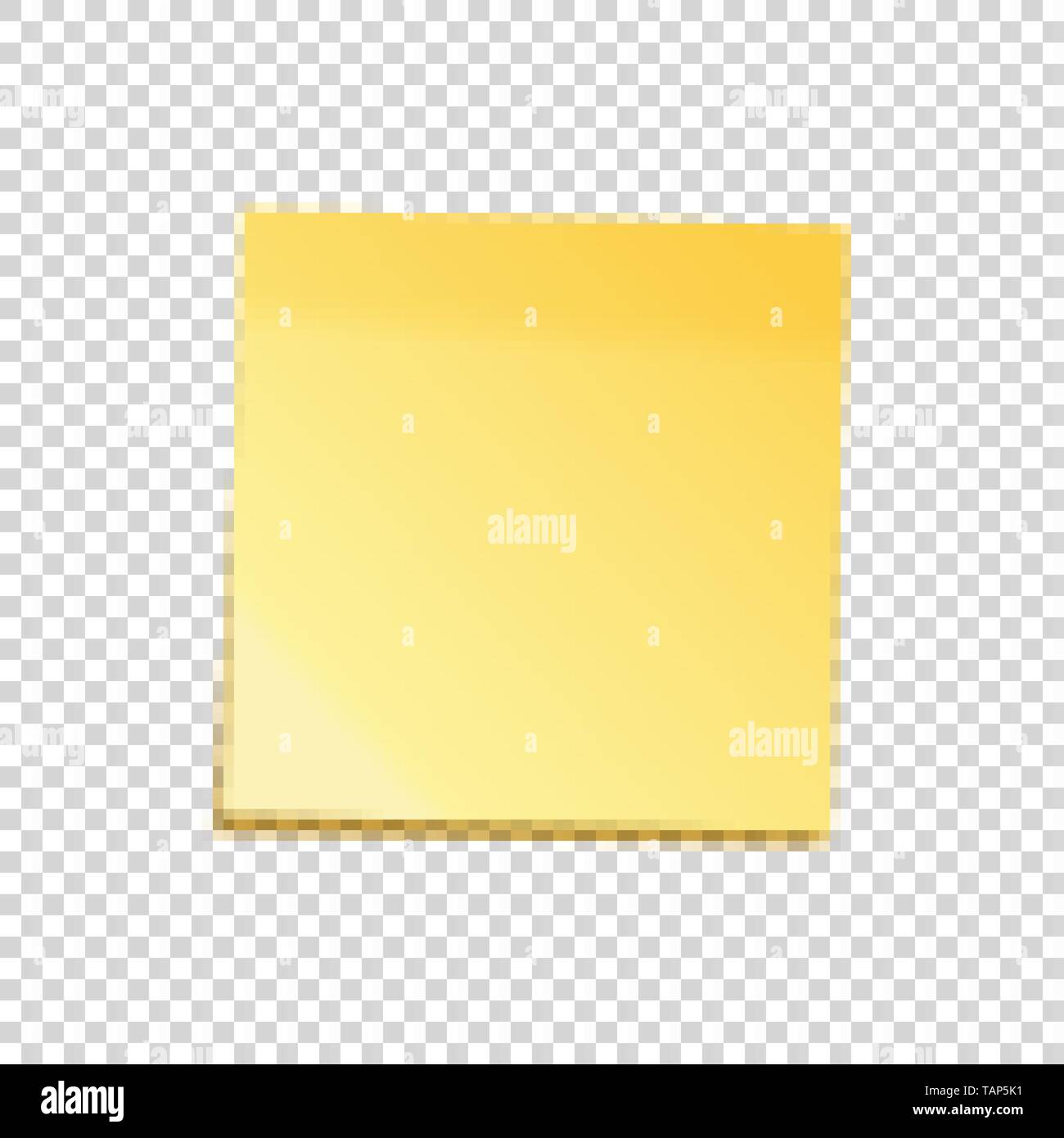 Realistic sticky note with shadow. Yellow paper. Message on notepaper ...