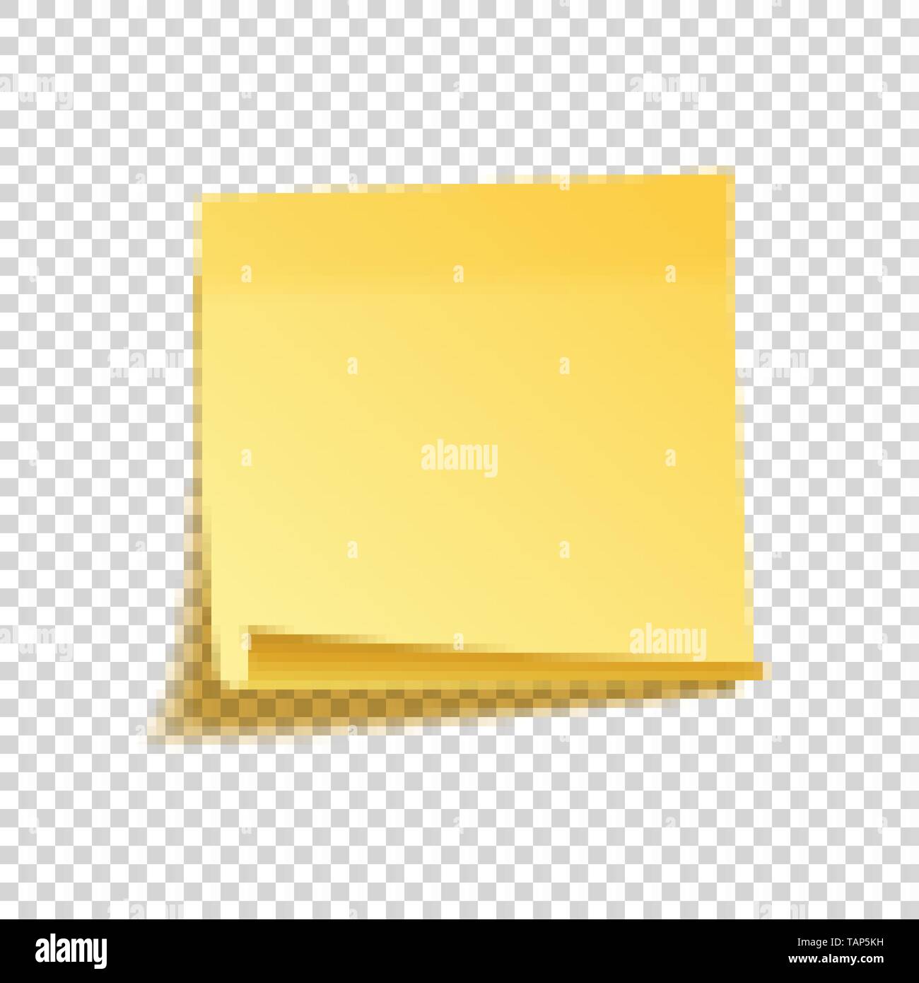 Realistic sticky note with shadow. Yellow paper. Message on notepaper ...