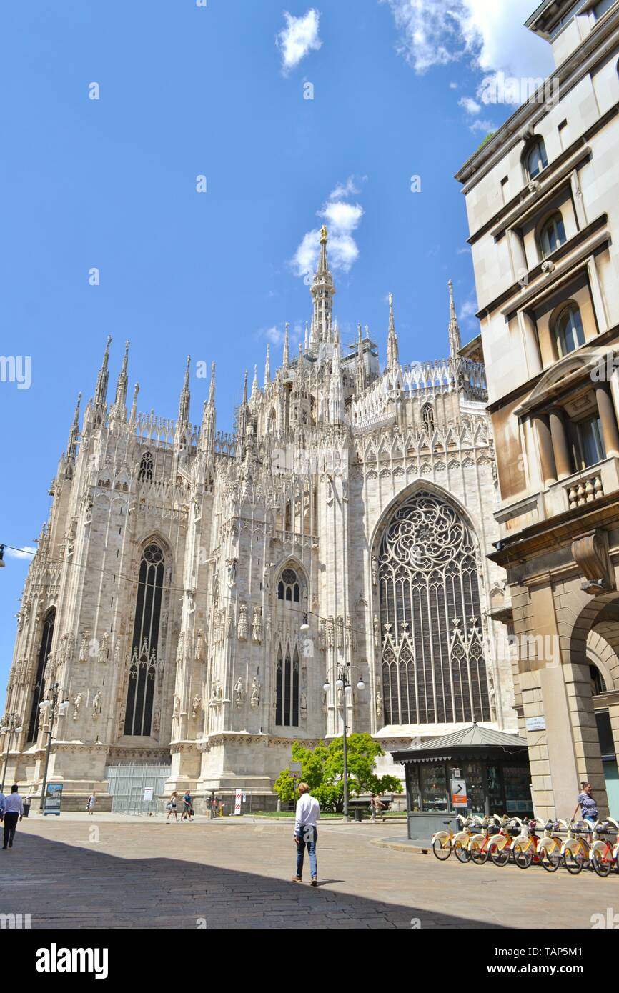 Milan/Italy - July 15, 2015: Beautiful view to the Duomo of Milan, big ...