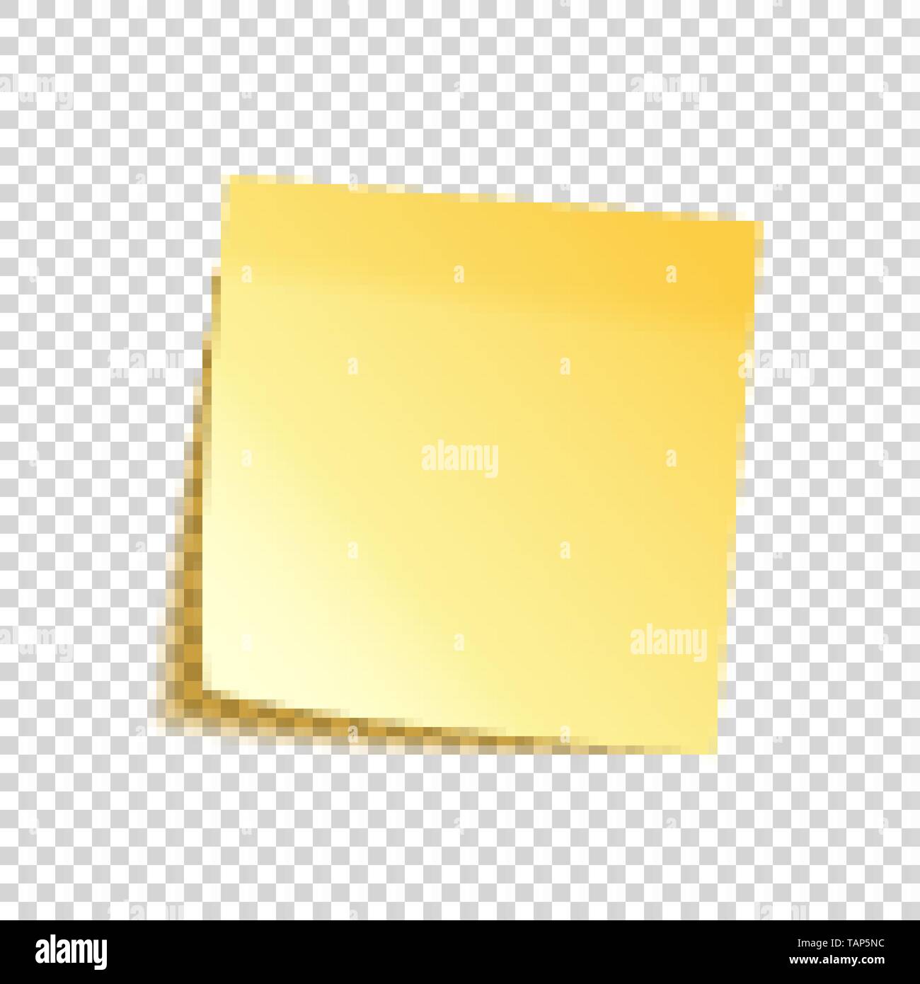 Realistic sticky note with shadow. Yellow paper. Message on notepaper ...