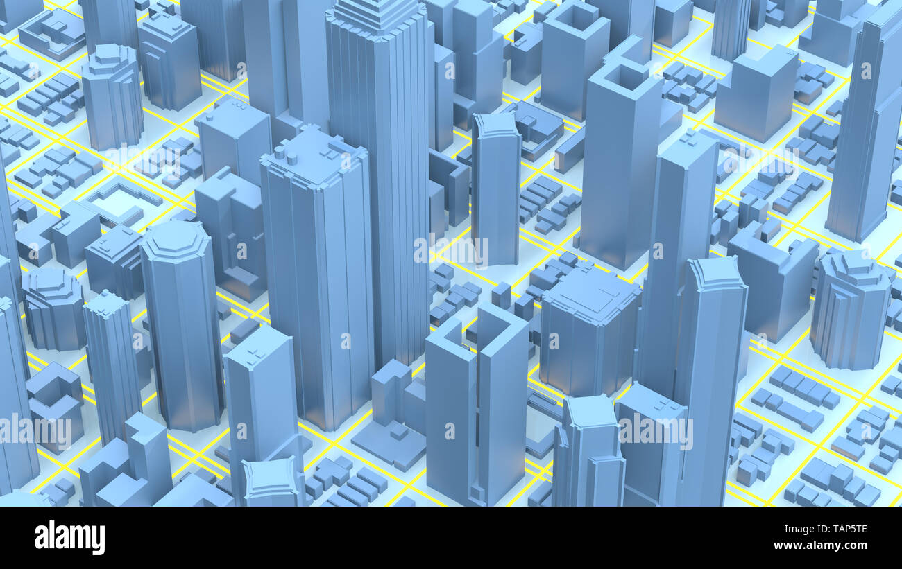 Business downtown and skyscrapers tower. 3d rendering Stock Photo - Alamy
