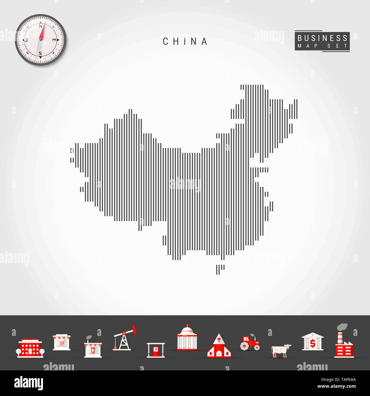 China map compass hi-res stock photography and images - Alamy