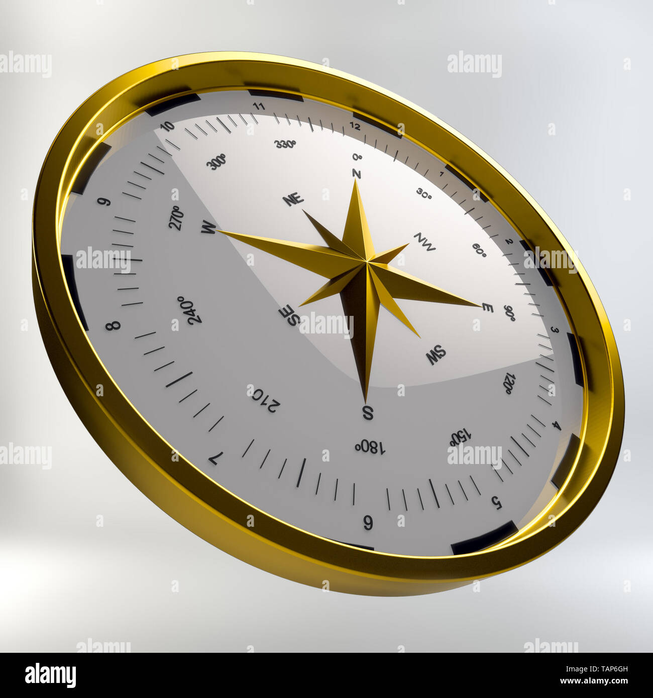 3D Render of a Golden Compass Stock Photo - Alamy