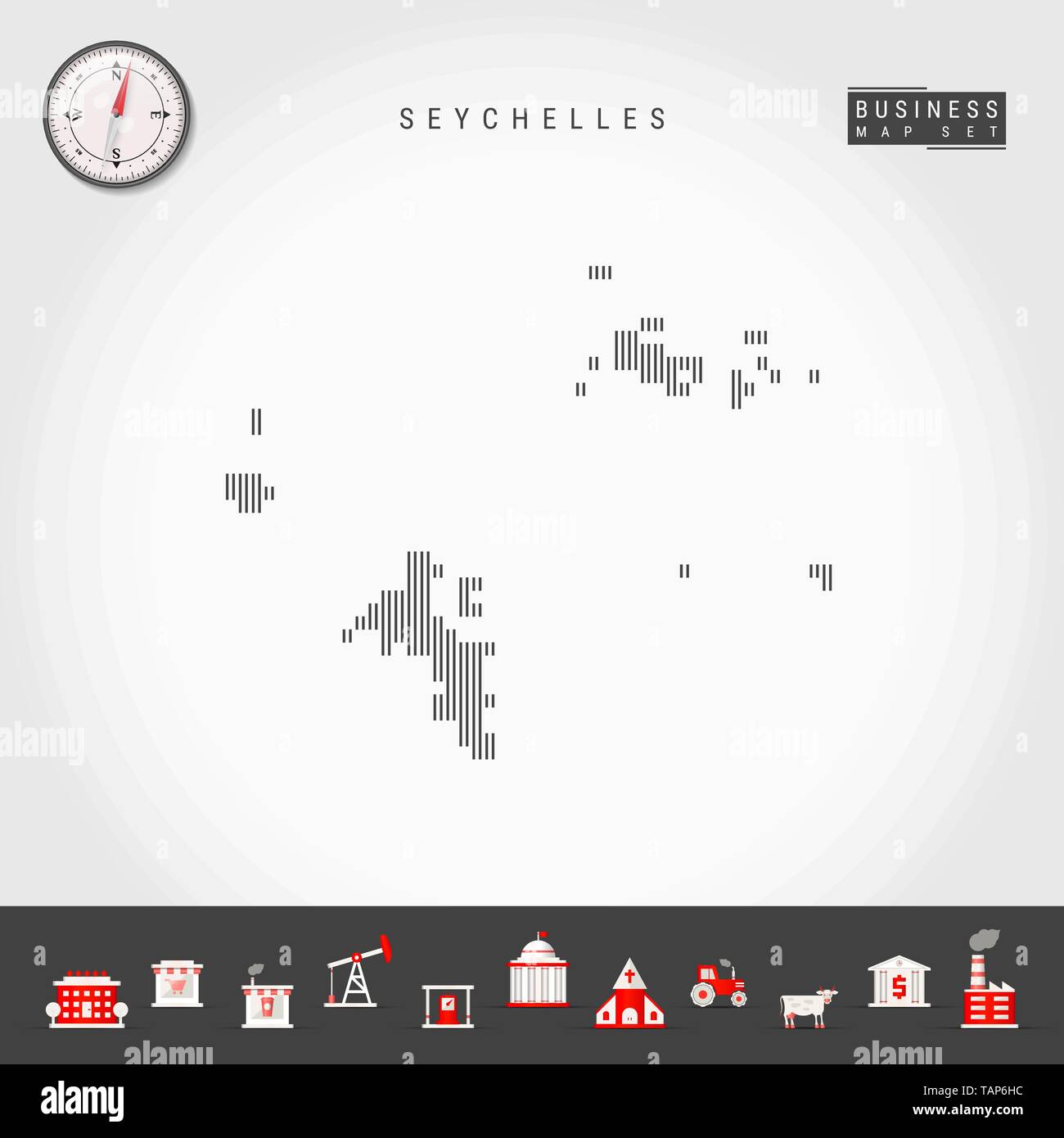 Vector Vertical Lines Pattern Map of Seychelles. Striped Simple ...