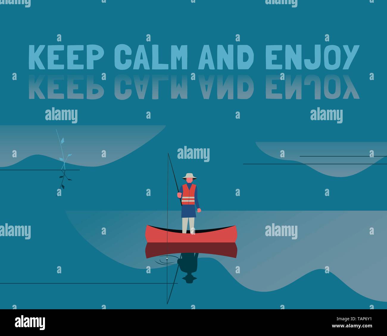 Flat calm lake Stock Vector Images - Alamy