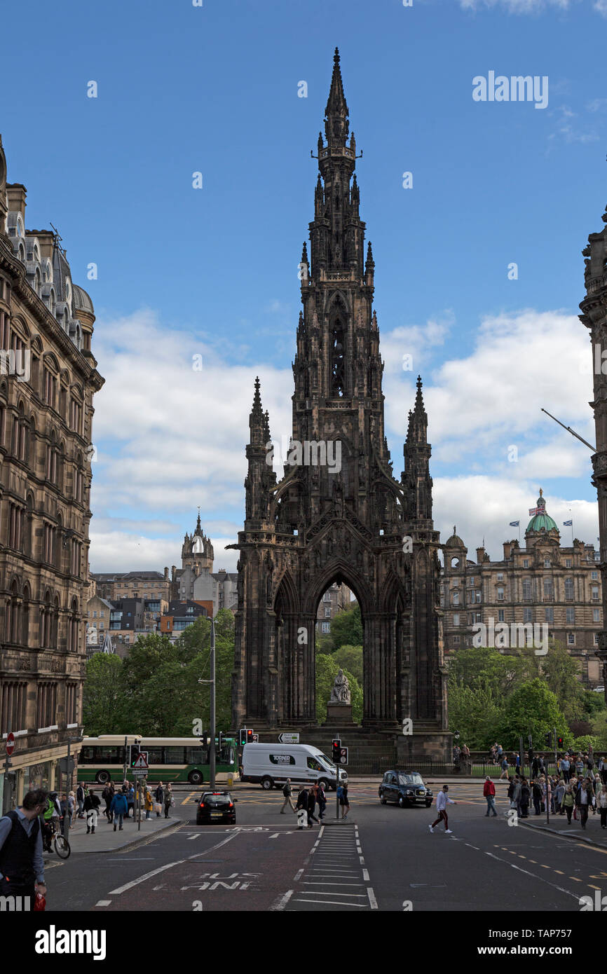 The Scott Monument on Princes Street in Edinburgh, Scotland Stock Photo ...