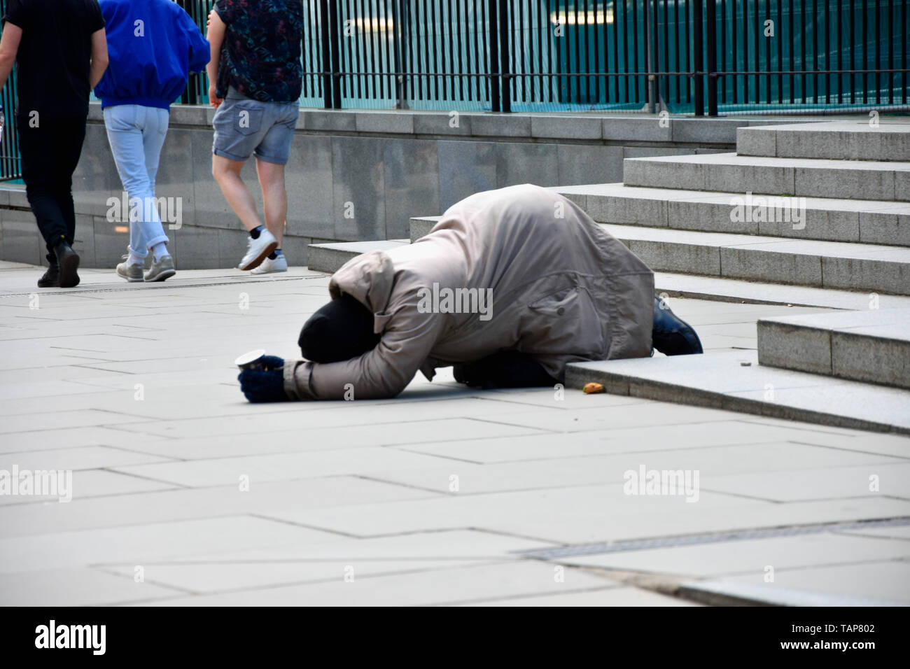Homeless person begging crowd hi-res stock photography and images - Alamy