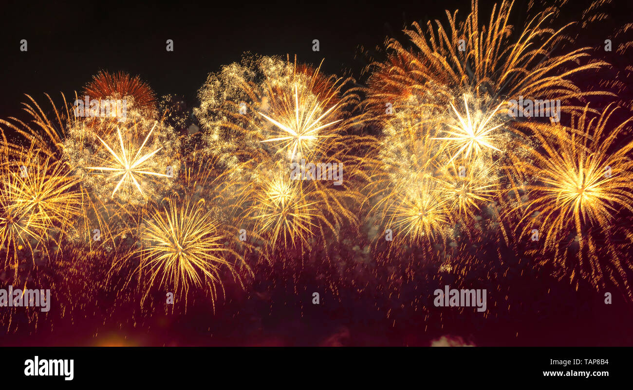 Colorful firework display with copy space Stock Photo - Alamy