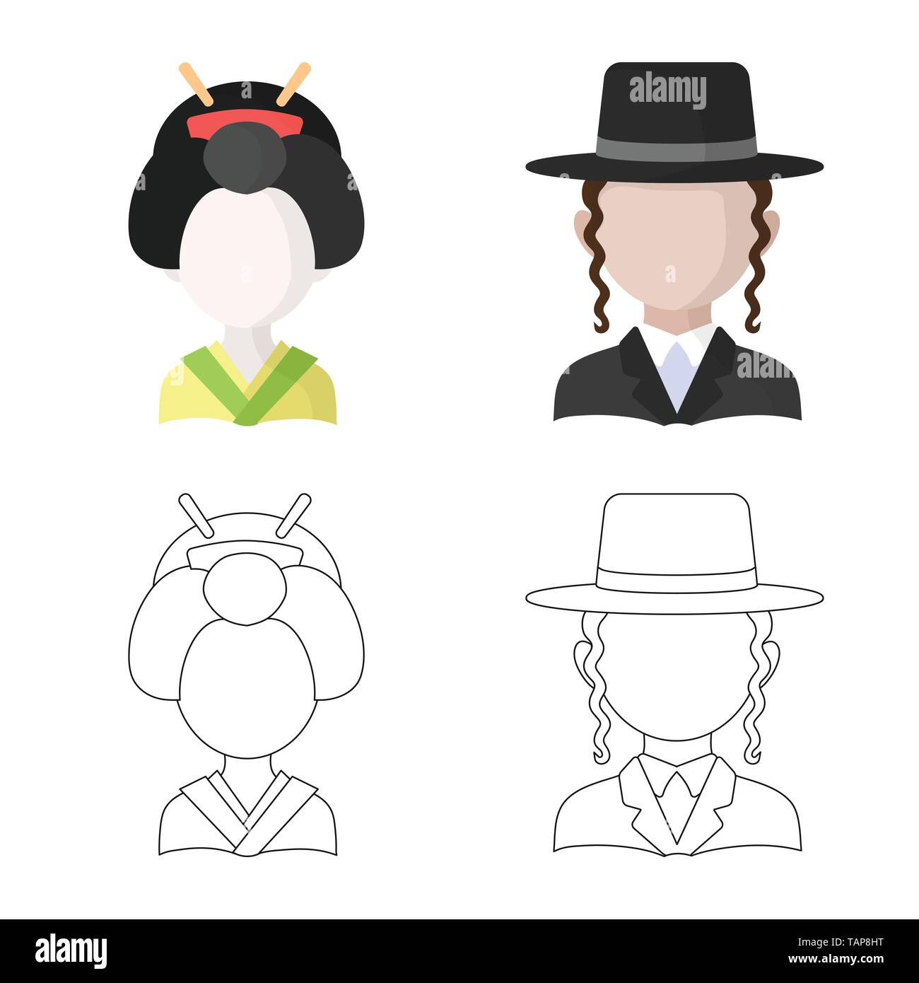 Isolated object of imitator and resident icon. Collection of imitator ...