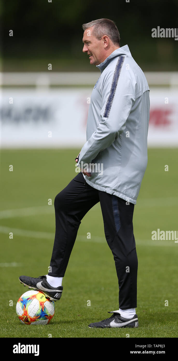 England under 21 manager Aidy Boothroyd during the training session at ...