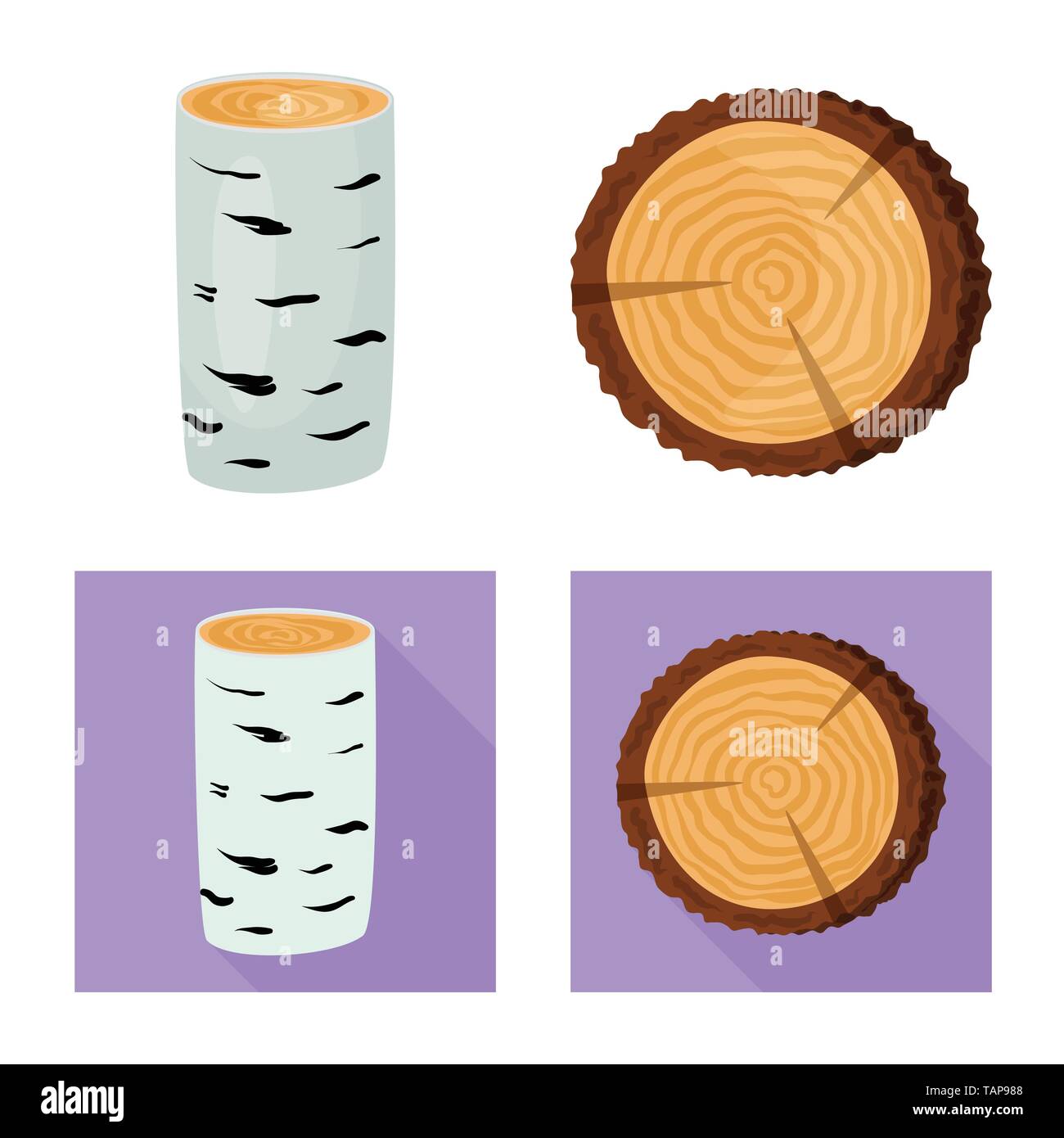 Vector design of tree and raw symbol. Set of tree and construction ...