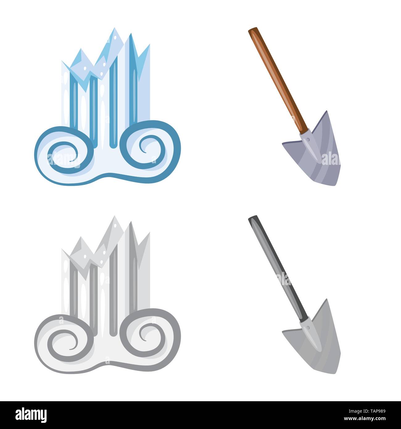 Vector design of story and items symbol. Set of story and attributes ...