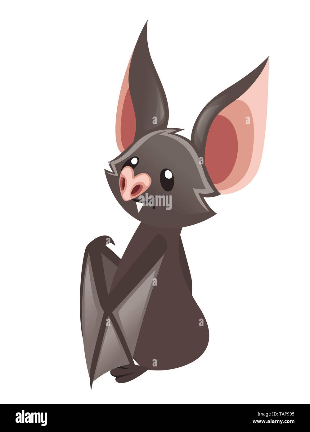 Cartoon bat. Cute vampire bat, flying mammal. Flat vector illustration ...
