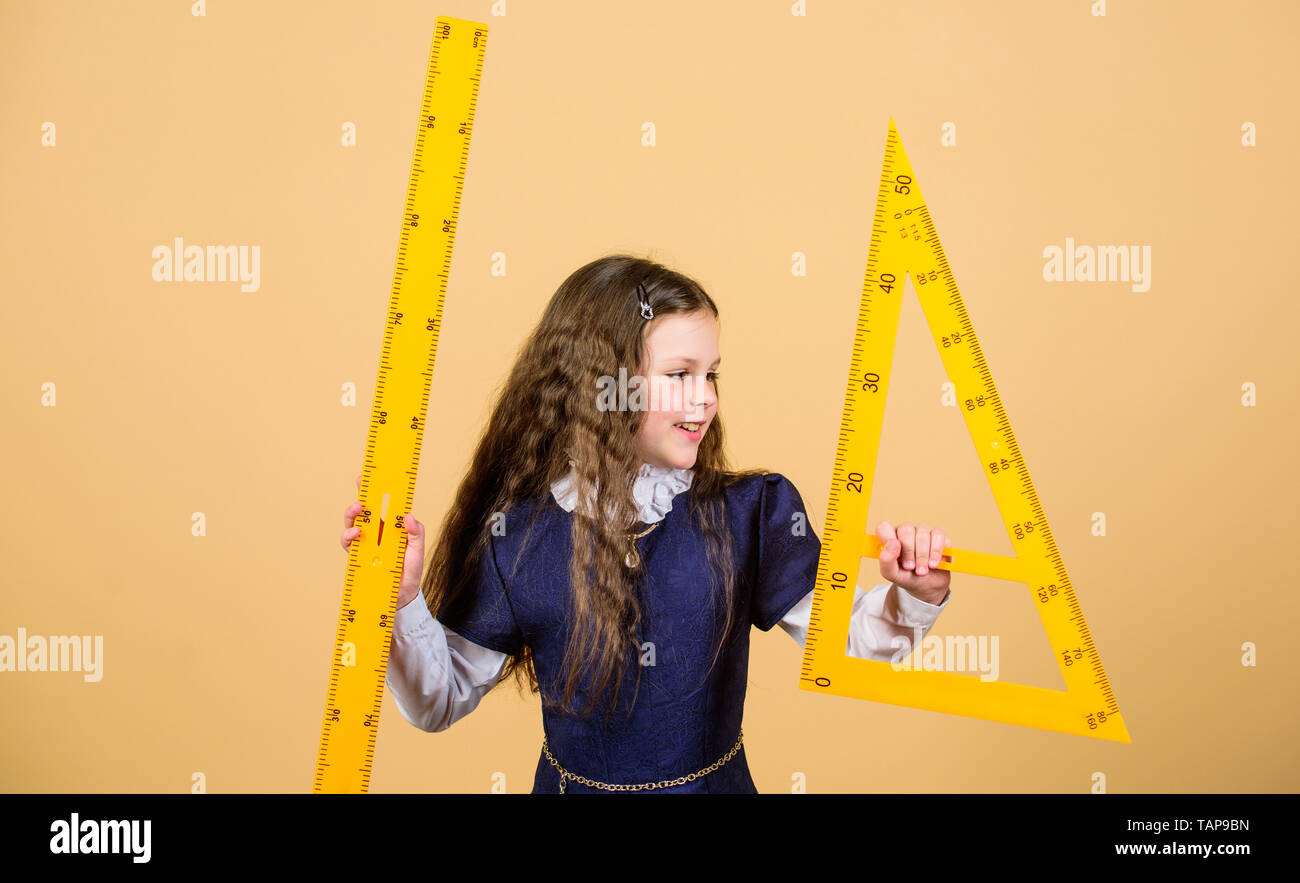 math lesson. Education and knowledge. small girl back to school. School ...