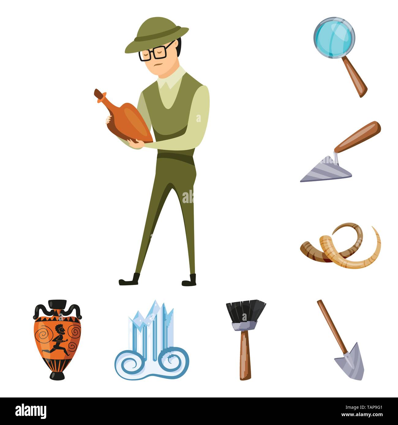Vector design of archaeology and historical icon. Set of archaeology ...