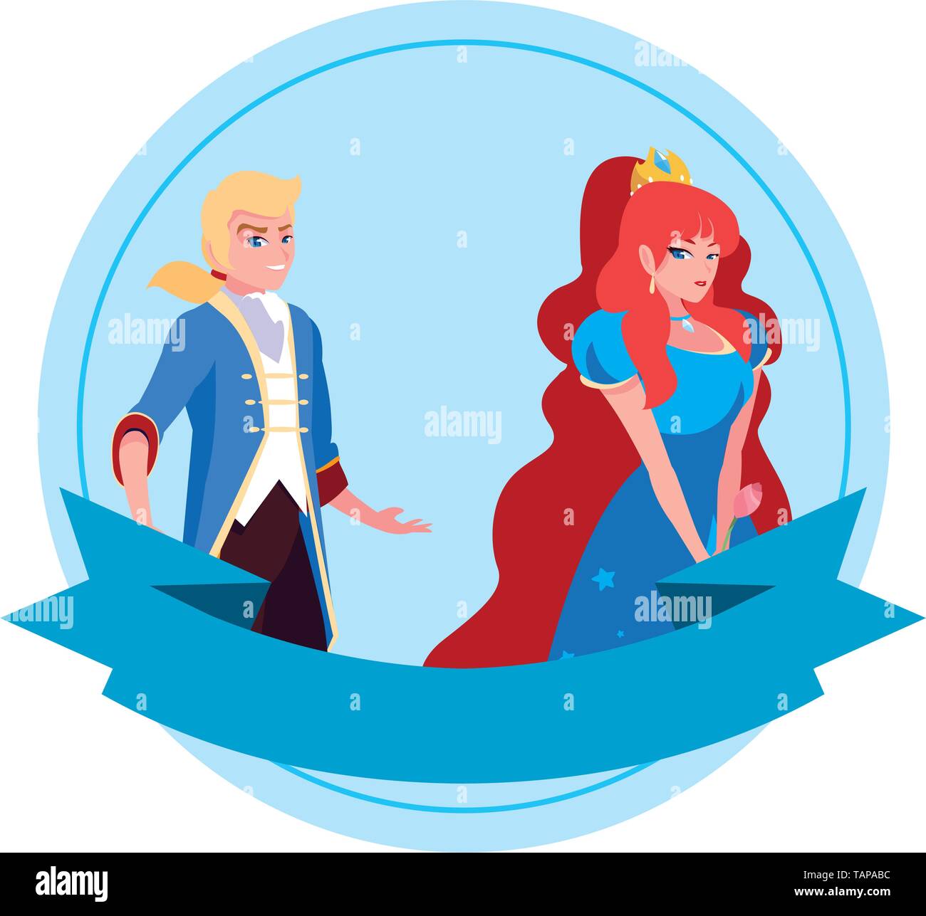 prince charming and princess of tales characters vector illustration ...