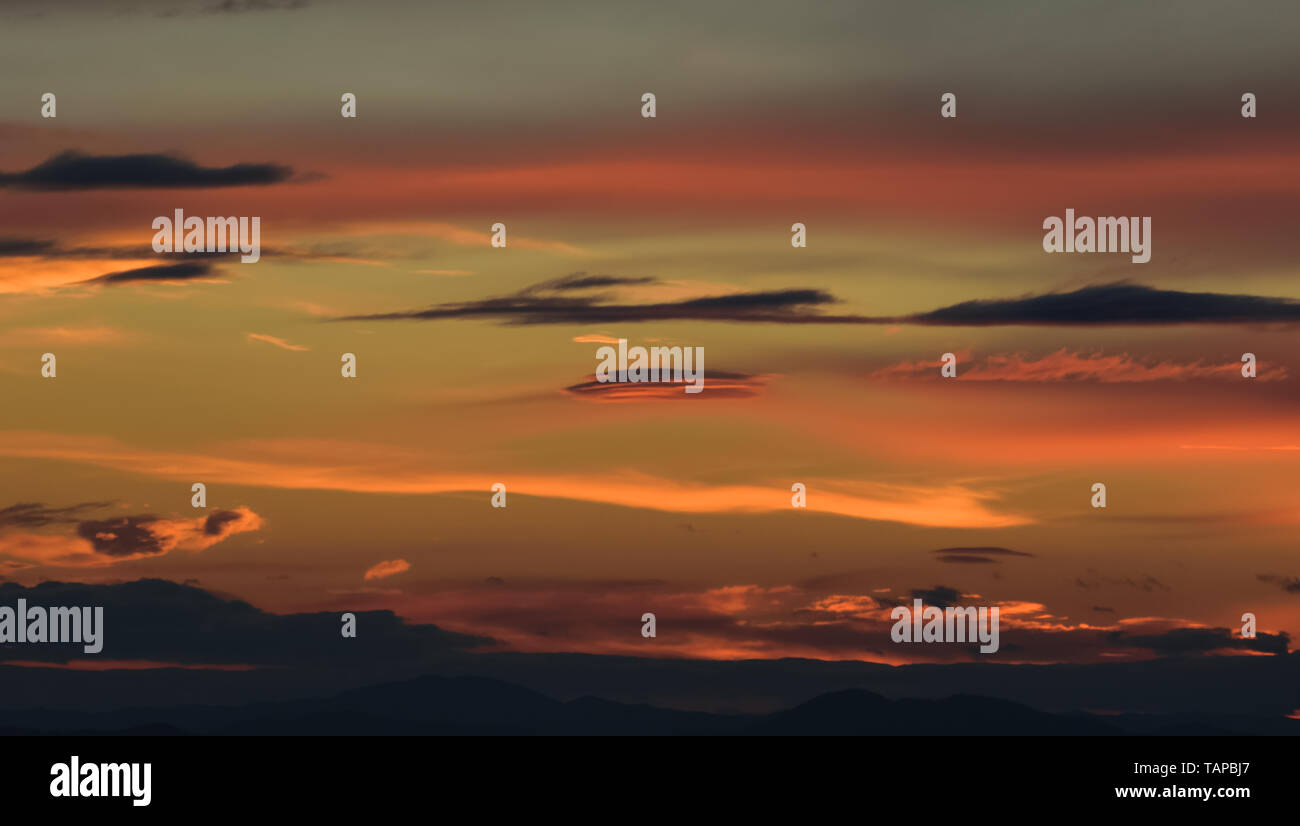 Beautiful and warm colored sunset sky Stock Photo - Alamy