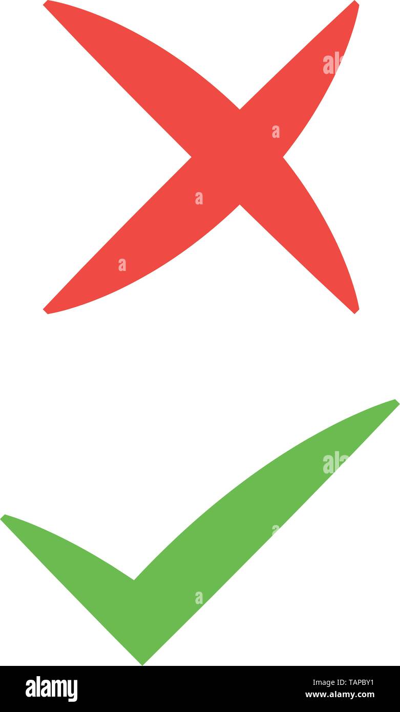 Check box list icons set, green and red isolated on white background ... Check box list icons set, green and red isolated on white background ...