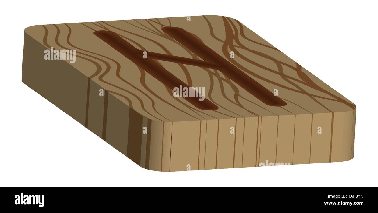 Rune Hagalaz. Horizontal projection. Scandinavian. Imitation burning ...