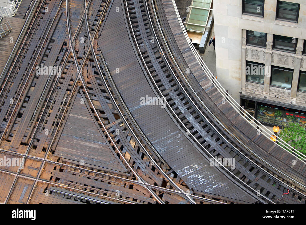 Chicago CTA L Tracks in downtown Loop, Chicago, Illinois, USA Stock ...