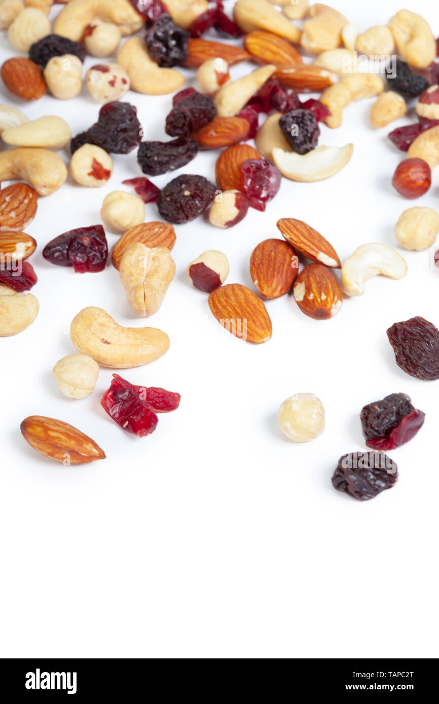 mixed nuts isolated on the white background Stock Photo - Alamy