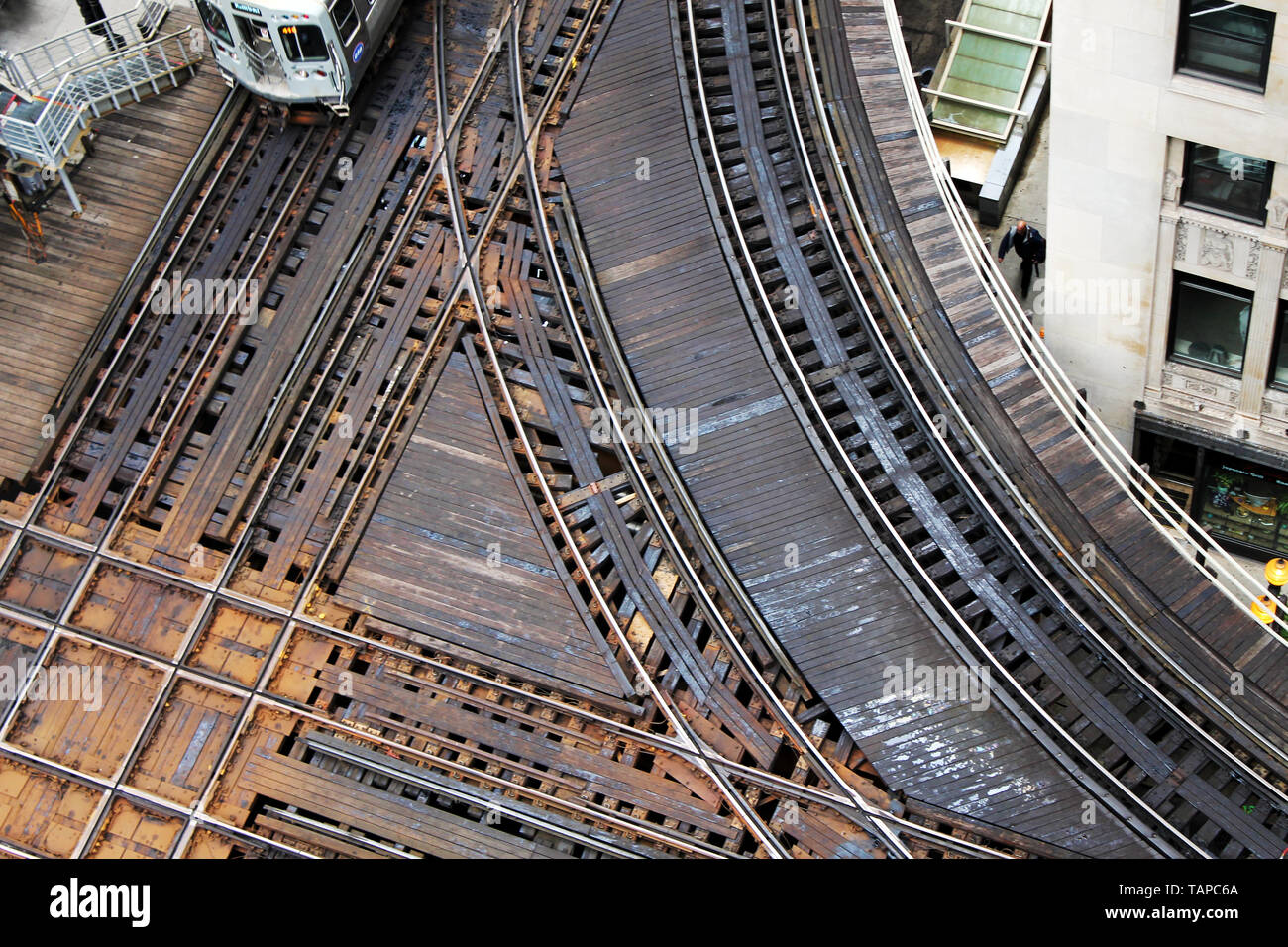 Chicago CTA L Tracks in downtown Loop, Chicago, Illinois, USA Stock ...