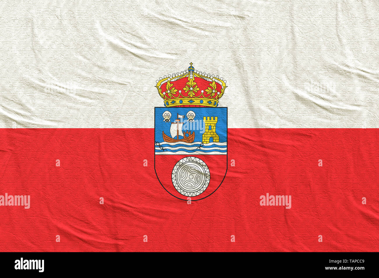 3d rendering of a Spanish Cantabria community flag silk Stock Photo - Alamy