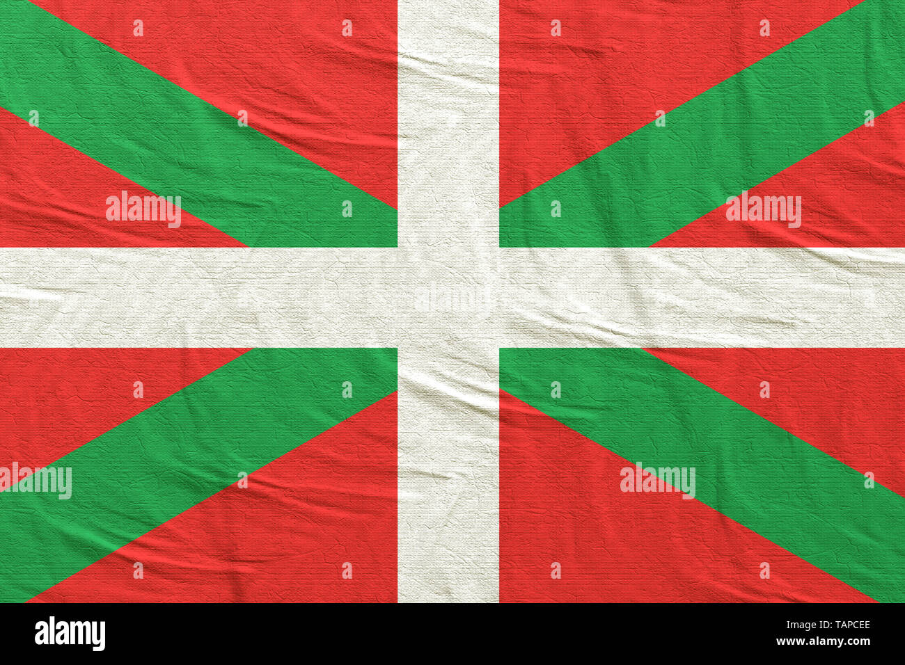 3d rendering of a Spanish Basque Country community flag silk Stock ...