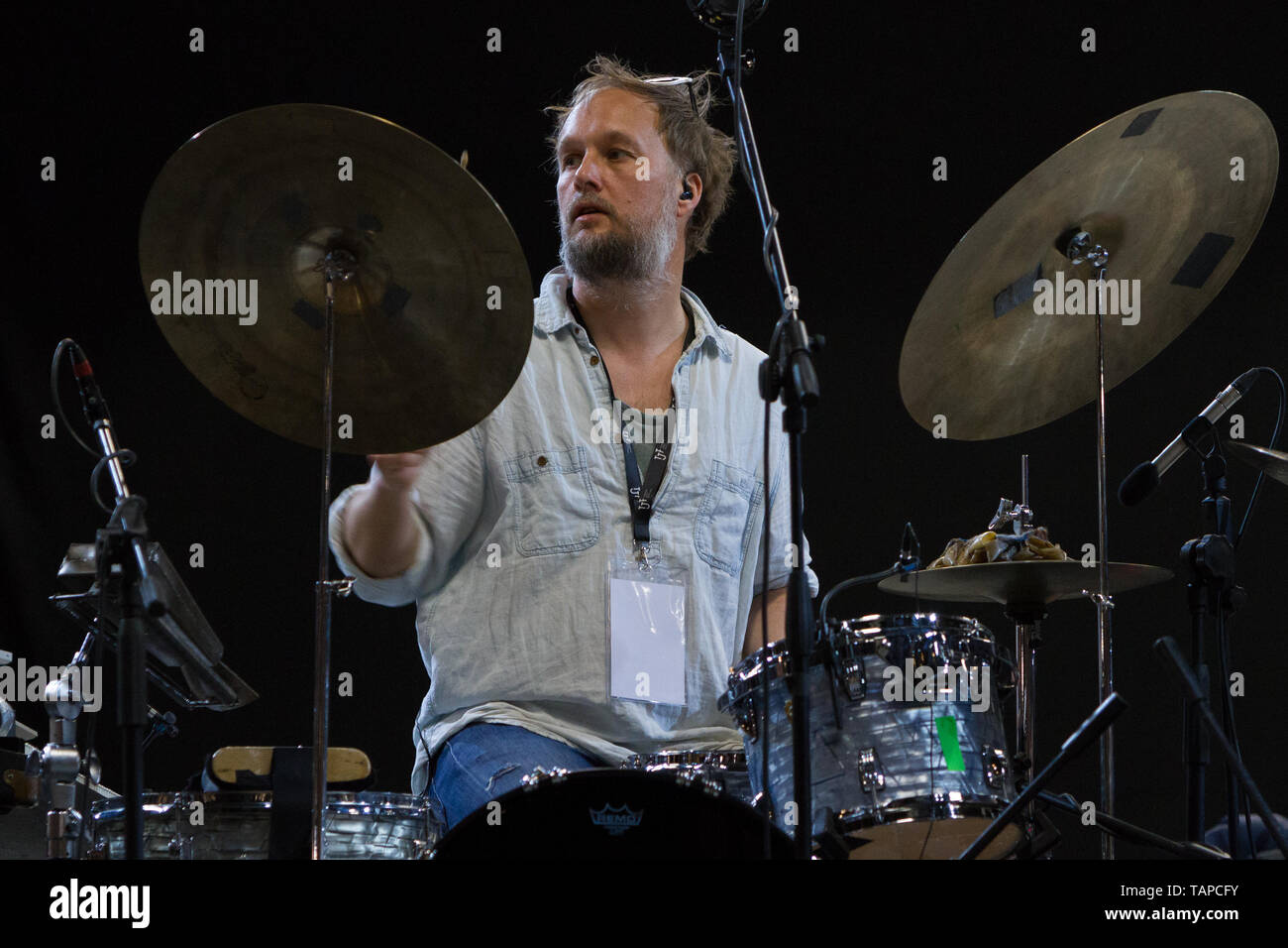 Norwegian drummer Wetle Holte on stage during 2019 Torino Jazz Festival ...