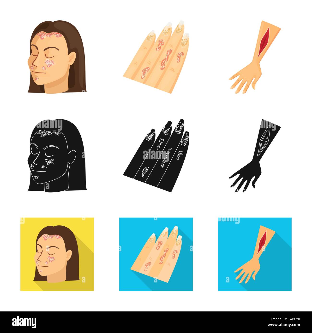 Vector design of medical and pain logo. Set of medical and disease ...