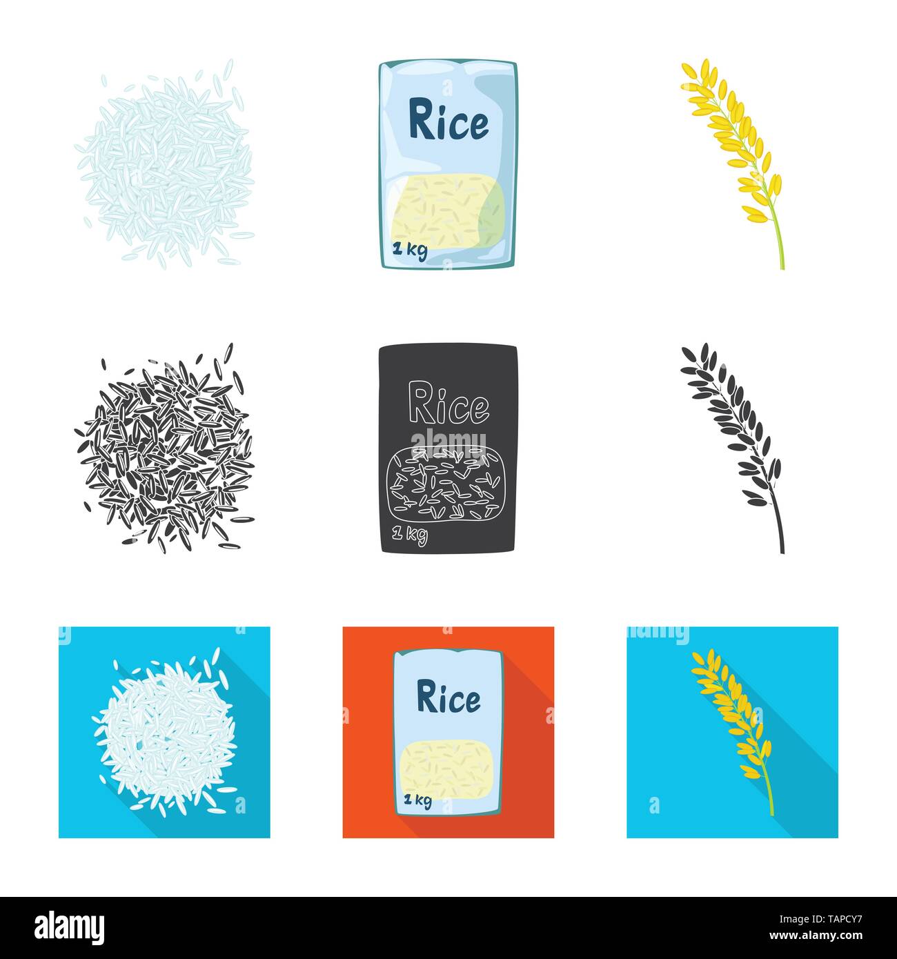Vector illustration of crop and ecological symbol. Set of crop and ...