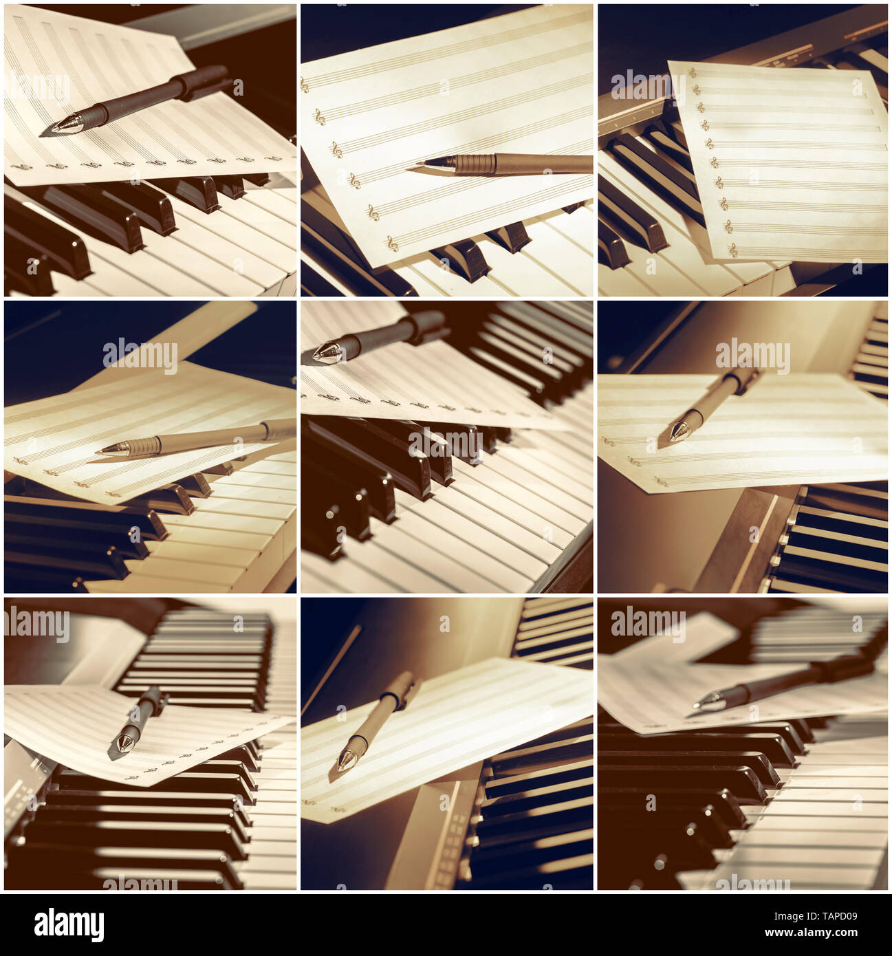 Collage of musical notes abstract hi-res stock photography and images ...