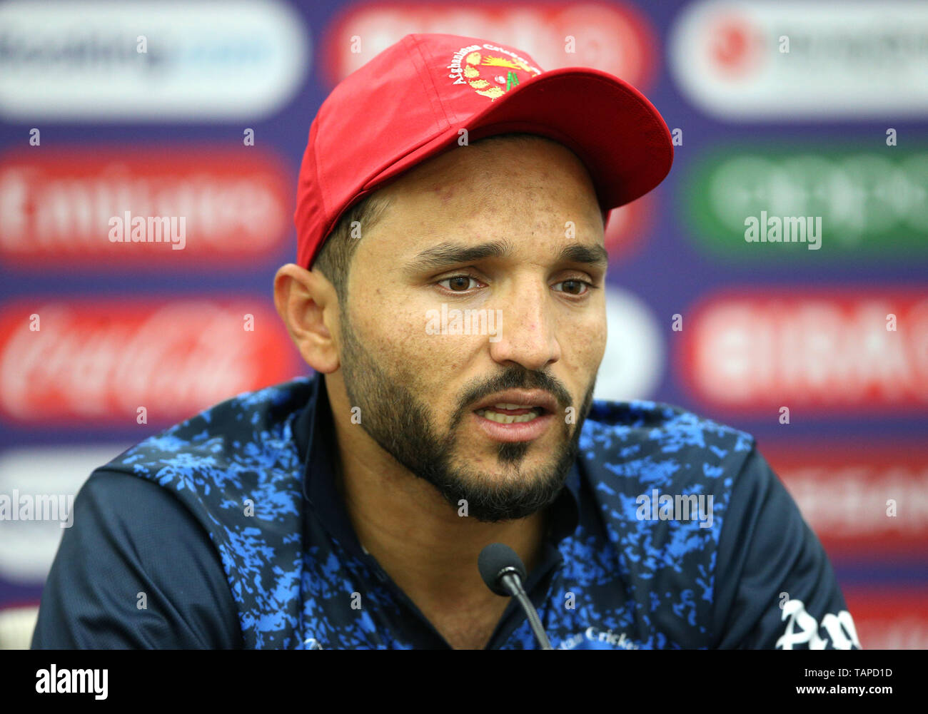 Afghanistan's captain Gulbadin Naib speaks to the media after the ICC ...