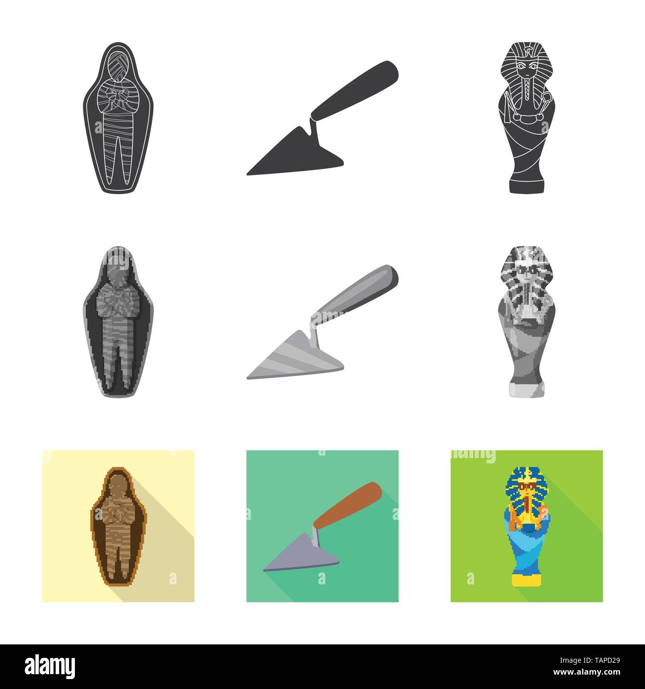 Vector design of story and items symbol. Set of story and attributes ...