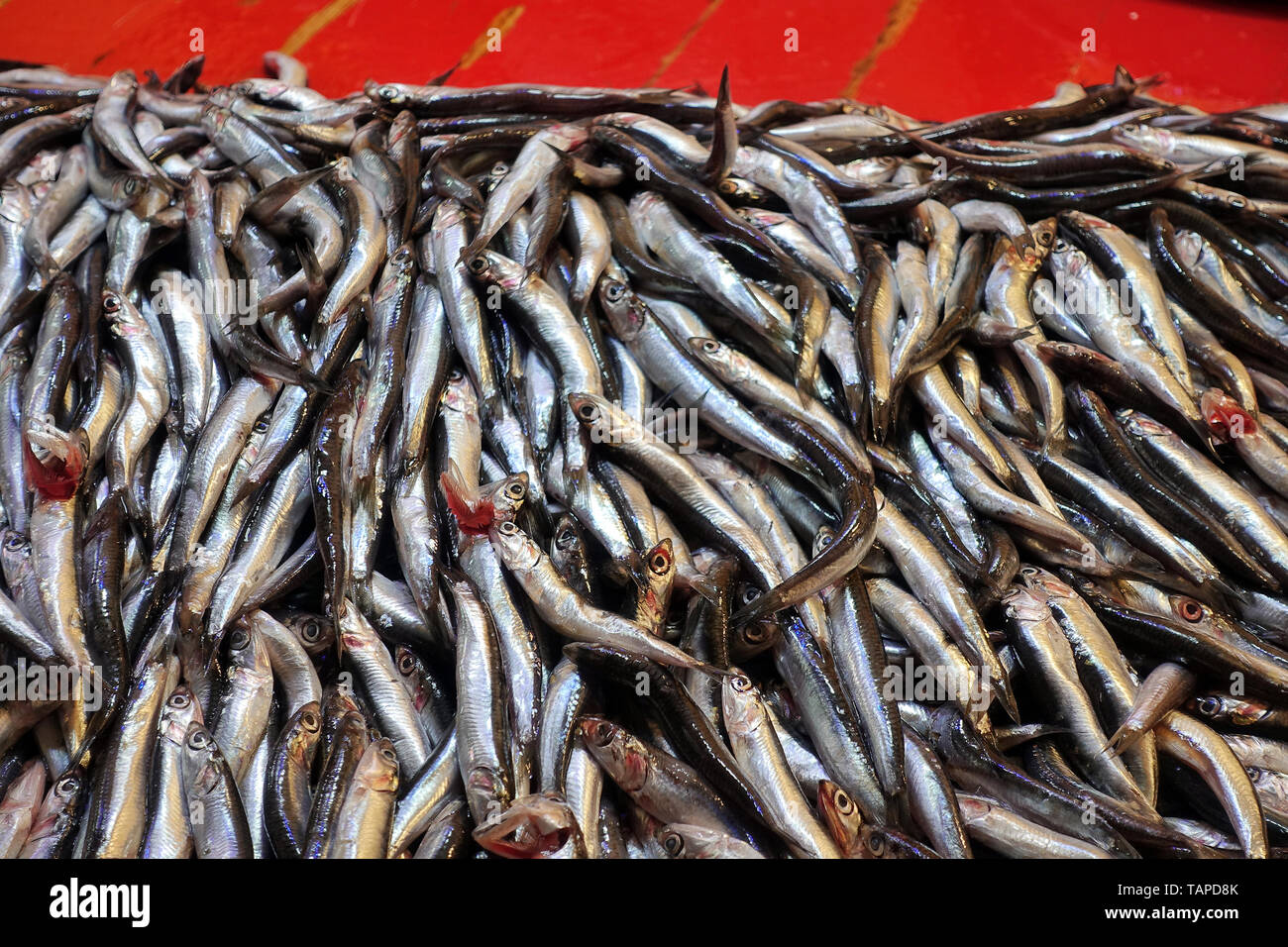 Raw Fish Food in a Fish Market Stand Stock Photo - Alamy