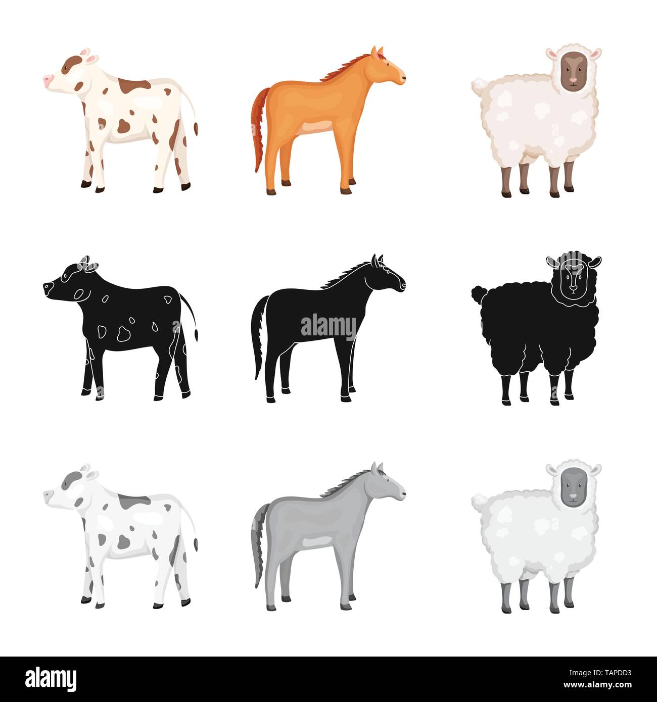 Vector illustration of breeding and kitchen symbol. Set of breeding and ...
